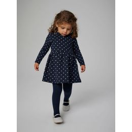 name it M&auml;dchen Sweatkleid "NMFDAVINA LS SWEAT BRU DRESS NOOS", wei&szlig;, Gr. 104, bedruckt, gepunktet, angeraute Sweatware, Obermaterial: 95% Baumwolle,