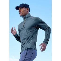Herren Funktionsshirtpetrol, Gr. S, LE JOGGER PERFORMANCE, unifarben, Trikot, Obermaterial: 88% Polyester, 12% Elasthan, Shirts, mit Stehkragen und