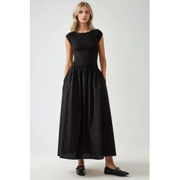 Boote-Ausschnitt A-Form Fit Maxikleid