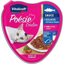 Vitakraft Po&eacute;sie Sauce mit Seelachs und Tomate Katzen-Nassfutter zuckerfreie Rezeptur 15x85g