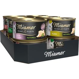 Miamor Feine Filets naturell Mixtray 2 Katzen-Nassfutter besonders leicht verdaulich 24x80g
