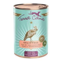 Terra Canis Pute mit Sellerie, K&uuml;rbis und Brunnenkresse Hunde-Nassfutter getreidefrei 12x400g