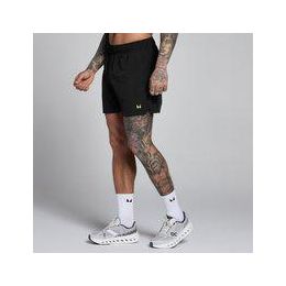 Myprotein MP Herren Training 5 Woven Shorts - Schwarz / Hellgr&uuml;n - XL