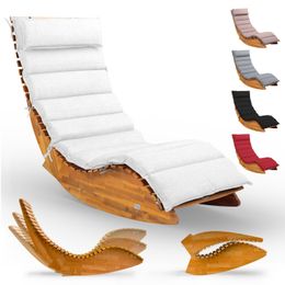 Casaria Saunaliege Java Akazie FSC -zertifiziert mit Auflage Creme