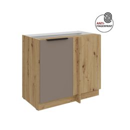 K&uuml;chen-Preisbombe K&uuml;chen Eckschrank 105 cm K&uuml;che ARIA Sandgrau matt Anti Fingerprint K&uuml;chenzeile