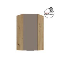 K&uuml;chen-Preisbombe K&uuml;che ARIA Eckh&auml;ngeschrank 60 cm, H&ouml;he 90 Sandgrau K&uuml;chenzeile Anti Fingerprint