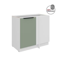 K&uuml;chen-Preisbombe K&uuml;chen Eckschrank 105 cm K&uuml;che ARIA Aquamarin matt Anti Fingerprint K&uuml;chenzeile
