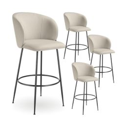 TecTake&reg; Barstuhl, in Samtoptik, gepolstert, schlanke, robuste Stahlbeine, 51 x 60 x 106 cm, Belastbarkeit 120 kg