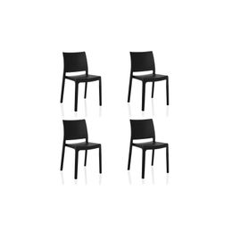 hjh LIVING Outdoor Stuhl T37 V 4 Kunststoff ohne Armlehnen