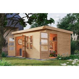 Karibu Gartenhaus Goldbach Flachdach 38 mm Wandst&auml;rke