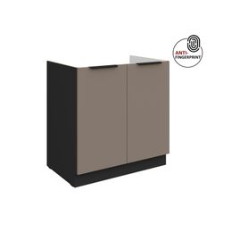 K&uuml;chen-Preisbombe K&uuml;chen Sp&uuml;lenschrank 80 K&uuml;che ARIA Sandgrau matt Anti Fingerprint K&uuml;chenzeile