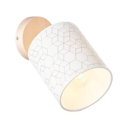 Brilliant Galance Wandspot holz hell/wei&szlig; Innenleuchten,Strahler,-Wand 1x A60, E27, 40W, geeignet f&uuml;r Normallampen (nicht enthalten) Edler Strukturschirm aus echter Vinyl-Tapete