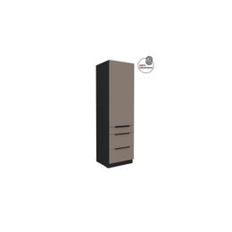 K&uuml;chen-Preisbombe K&uuml;chen Hochschrank 60 cm K&uuml;che ARIA Sandgrau matt Anti Fingerprint K&uuml;chenzeile