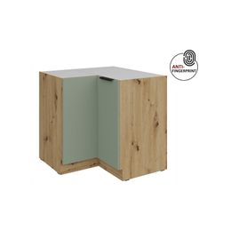 K&uuml;chen-Preisbombe K&uuml;chen Eckschrank 90x90 K&uuml;che ARIA Aquamarin matt Anti Fingerprint K&uuml;chenzeile