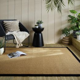KADIMA DESIGN Outdoor-Teppich Bord&uuml;re Natur-Schwarz 120 x 170 cm - KEER Kadima