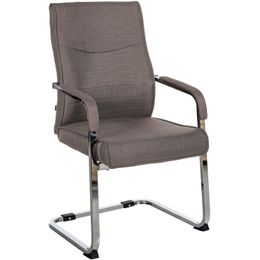 CLP Esszimmerstuhl ergonomisch Hobart, Freischwinger mit Armlehnen gepolstert, Metallgestell stabil, Konferenzstuhl modern