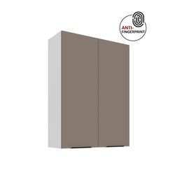 K&uuml;chen-Preisbombe K&uuml;che ARIA H&auml;ngeschrank 80 cm H&ouml;he 90 cm Sandgrau K&uuml;chenzeile Anti Fingerprint