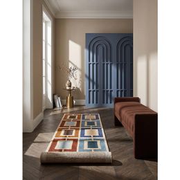 L&auml;ufer geometrisch Blau-Bunt 60 x 230 cm - DERWENT KADIMA DESIGN