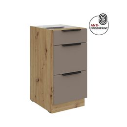 K&uuml;chen-Preisbombe K&uuml;chen Unterschrank 40 K&uuml;che ARIA Sandgrau matt Anti Fingerprint K&uuml;chenzeile