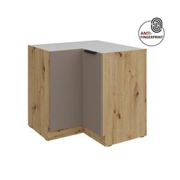 K&uuml;chen-Preisbombe K&uuml;chen Eckschrank 90x90 K&uuml;che ARIA Sandgrau matt Anti Fingerprint K&uuml;chenzeile