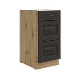 K&uuml;chen-Preisbombe K&uuml;chen Unterschrank 40 cm Stilo Grau Vollauszug Soft-Close K&uuml;che Einbauk&uuml;che