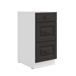K&uuml;chen-Preisbombe K&uuml;chen Unterschrank 40 cm Stilo Grau Vollauszug Soft-Close K&uuml;che Einbauk&uuml;che
