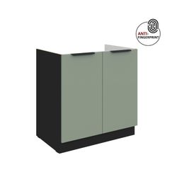 K&uuml;chen-Preisbombe K&uuml;chen Sp&uuml;lenschrank 80 K&uuml;che ARIA Aquamarin matt Anti Fingerprint K&uuml;chenzeile