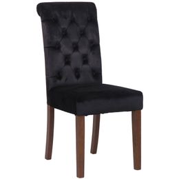 CLP Esszimmerstuhl Lisburn I Samt I Stoff I Polsterstuhl Gesteppt Chesterfield Design