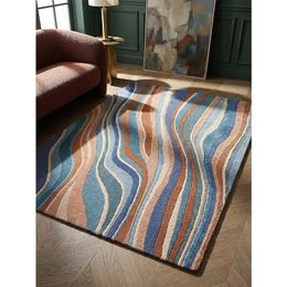 Wollteppich abstrakt Blau-Bunt 160 x 230 cm - DERWENT KADIMA DESIGN