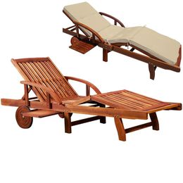 Casaria Gartenliege Tami Sun inkl Auflage Creme