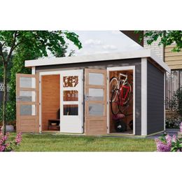 Karibu Gartenhaus Goldbach Flachdach 38 mm Wandst&auml;rke