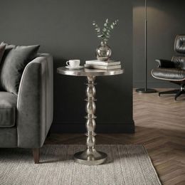FineBuy Beistelltisch Alu Silber 40cm Metall Couchtisch Wohnzimmertisch Dekotisch Tisch