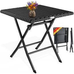 Casaria Polyrattan Klapptisch Rom Schwarz 75x65x65cm