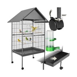TecTake&reg; Vogelk&auml;fig, in Hammerschlagoptik, 2 T&uuml;ren und geringer Gitterabstand, 85 x 60 x 168 cm
