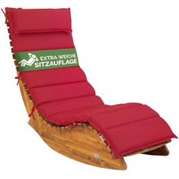Detex Auflage Saunaliege Rot 177x58x7cm