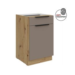 K&uuml;chen-Preisbombe K&uuml;chen Unterschrank 50 K&uuml;che ARIA Sandgrau matt Anti Fingerprint K&uuml;chenzeile