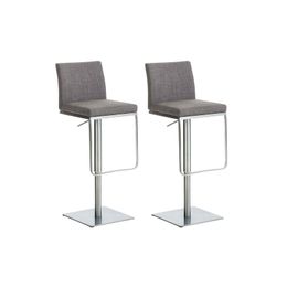 CLP 2er Set Barhocker Panama mit Stoffbezug I H&ouml;henverstellbare Barst&uuml;hle mit Fu&szlig;st&uuml;tze I Thekenhocker bis 240 kg belastbar