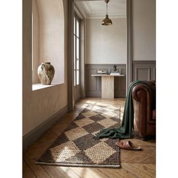 L&auml;ufer Rauten Braun 80 x 230 cm - BAIN KADIMA DESIGN