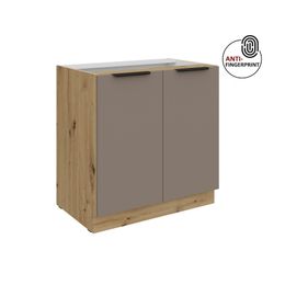 K&uuml;chen-Preisbombe K&uuml;chen Unterschrank 80 K&uuml;che ARIA Sandgrau matt Anti Fingerprint K&uuml;chenzeile