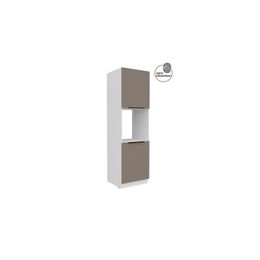 K&uuml;chen-Preisbombe K&uuml;chen Hochschrank 60 cm K&uuml;che ARIA Sandgrau matt Anti Fingerprint K&uuml;chenzeile