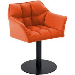CLP Loungesessel Damaso I Esszimmerstuhl Mit Kunstleder-, Stoff-, Filz- Oder Samtbezug I Lounger Mit Schwarzem Metall-Gestell
