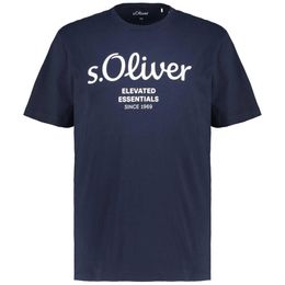 Herren Gro&szlig;e Gr&ouml;&szlig;en | s.Oliver T-Shirt mit Label-Print Farbe dunkelblau Gr&ouml;&szlig;e: 5XL