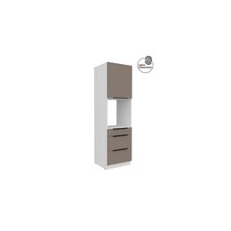 K&uuml;chen-Preisbombe K&uuml;chen Hochschrank 60 cm K&uuml;che ARIA Sandgrau matt Anti Fingerprint K&uuml;chenzeile