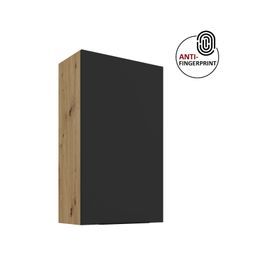 K&uuml;chen-Preisbombe K&uuml;che ARIA H&auml;ngeschrank 60 cm H&ouml;he 90 cm Schwarz K&uuml;chenzeile Anti Fingerprint