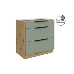 K&uuml;chen-Preisbombe K&uuml;chen Unterschrank 80 K&uuml;che ARIA Aquamarin matt Anti Fingerprint K&uuml;chenzeile