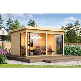 Karibu Gartenhaus Frisco Deluxe 38 mm mit Schiebet&uuml;ren
