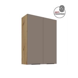 K&uuml;chen-Preisbombe K&uuml;che ARIA H&auml;ngeschrank 80 cm H&ouml;he 90 cm Sandgrau K&uuml;chenzeile Anti Fingerprint
