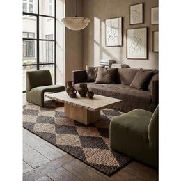 Jute-Teppich Rauten Braun 160 x 230 cm - BAIN KADIMA DESIGN