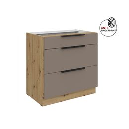 K&uuml;chen-Preisbombe K&uuml;chen Unterschrank 80 K&uuml;che ARIA Sandgrau matt Anti Fingerprint K&uuml;chenzeile