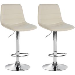 CLP 2er Set Barhocker Lex Kunstleder I H&ouml;henverstellbare Thekenhocker Mit Kunstlederbezug I Drehbare Tresenst&uuml;hle Mit Metallgestell